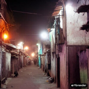 Dangerous slums at night - 未来妄想美術展